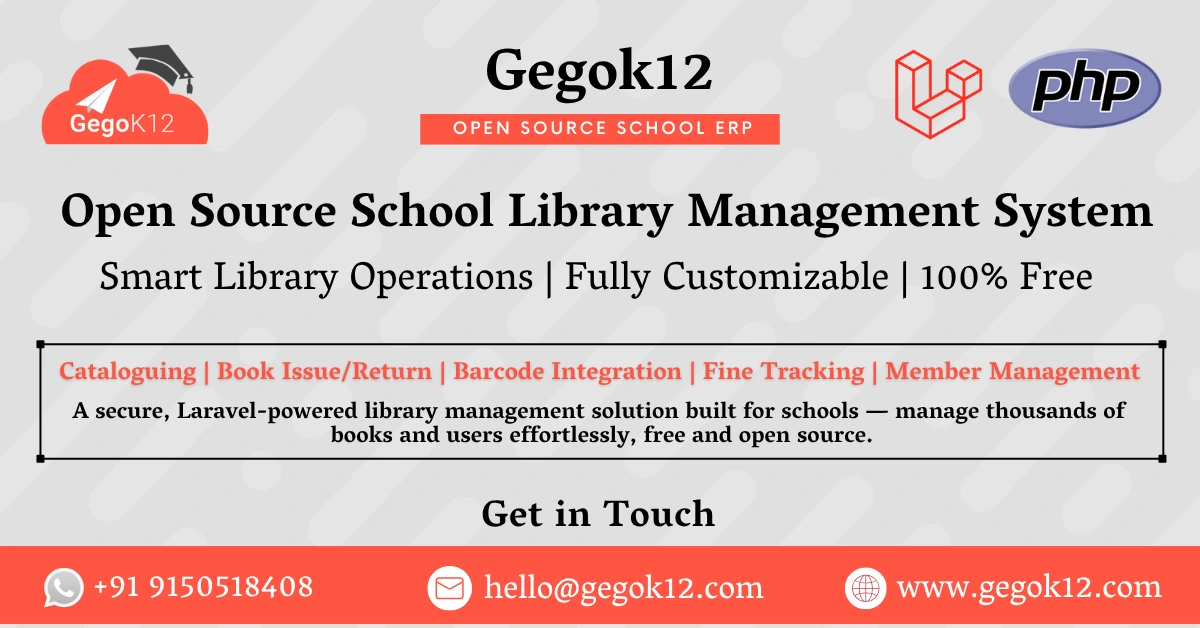 Open Source School Library Management System | Gegok12